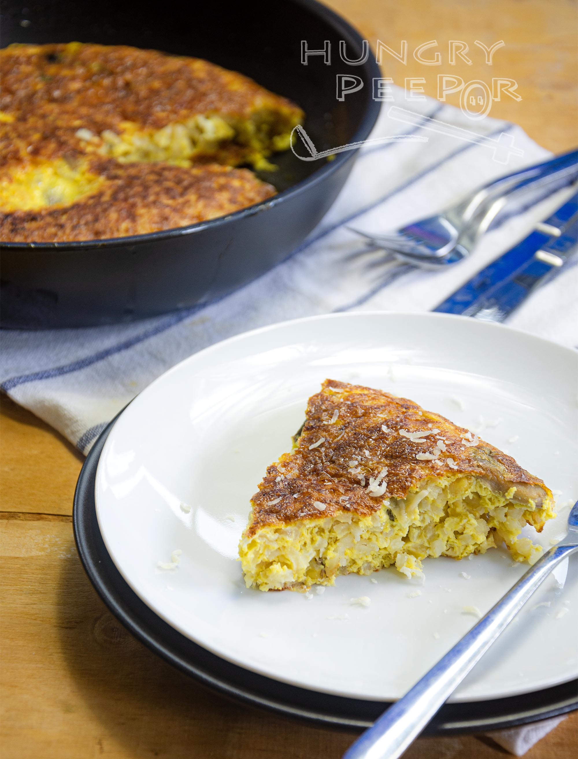 Cheesy & Addictive Risotto Frittata - Hungry PeeporHungry Peepor